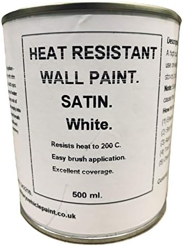 1 x 250ml Satin Light Grey Heat Resistant Wall Paint. Wood Burner Stove ...