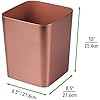 Amazon.com: mDesign Square Shatter-Resistant Plastic Small Trash Can ...
