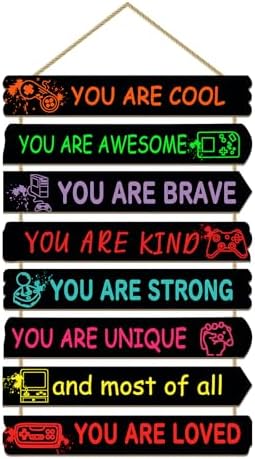 Amazon.com: 4 Pieces Playroom Decor Kids Room Wall Decor Wooden Sign ...