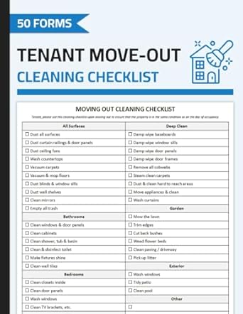 Tenant Move-Out Cleaning Checklist: Landlord to Tenant Moving Out ...