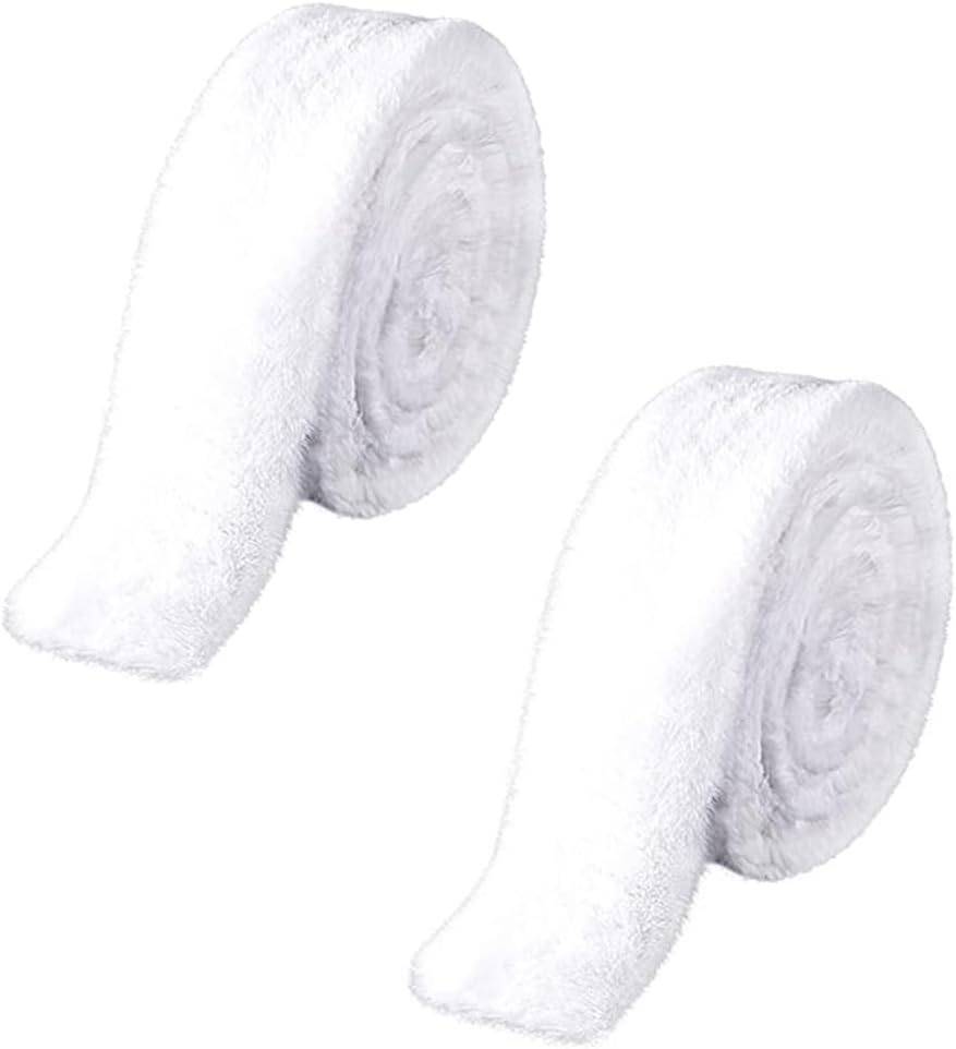 Amazon.com: 2 Roll 2 Inches Wide Christmas Faux Fur Ribbon Trim Holiday ...