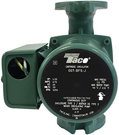 Amazon.com : Taco 007 BF5-J Circulating Pump with Bronze Cartridge for ...