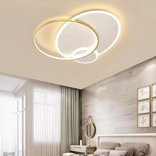 Buy Prolux 3-Loop Metallic Flush Mount Fixture Modern LED Ceiling Flush ...