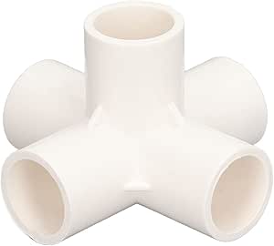 10 Pcs PVC Pipe Fitting, 5 Way Elbow Connector, 20mm Inner Diameter ...