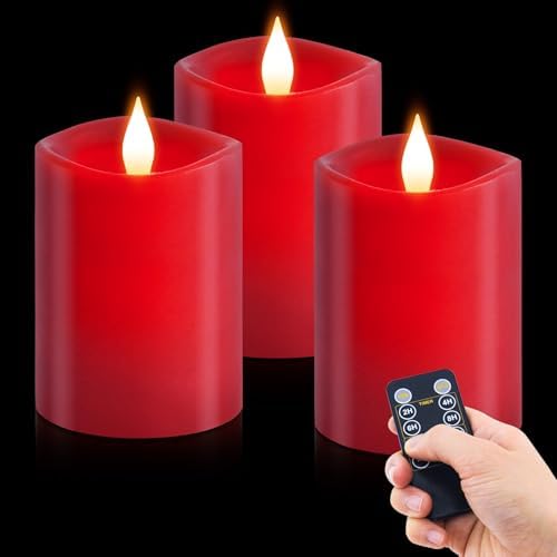 Amazon.com: glowiu Flameless Candles with Remote LED Candles Set of 3 ...