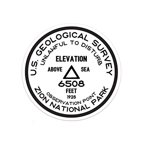 Amazon.com: Zion National Park Sticker | Observation Point USGS ...