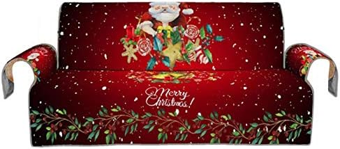BOJOUL Merry Christmas Santa Claus Sofa Cover, Elastic Universal Settee ...