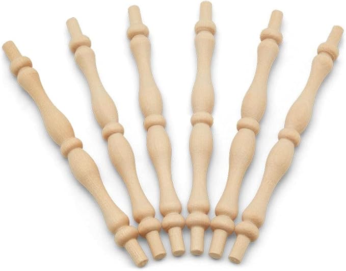 Amazon.com: Wooden Baluster Spindles 5-3/4", Pack of 25 Wood Spindles ...