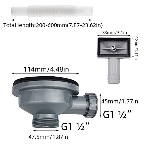 Hinata Kitchen Sink Waste Kit with Overflow Pipes Wash Basin Overflow ...