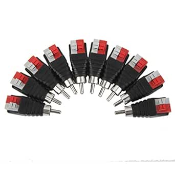 3NH® 10x RCA Male Connector Cables Adapter Plug Jack Press Type for ...