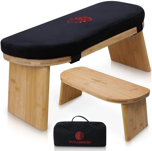 Amazon.com: Folding Meditation Bench with Velvet Cushion & Carry Bag ...