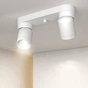 Jadssox LED White Ceiling Spotlight COB Adjustable Surface Mount Spot ...