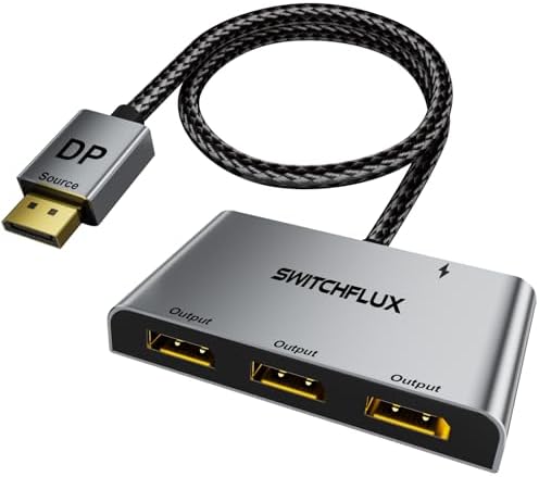 Amazon.com: SWITCHFLUX DisplayPort to HDMI Splitter for 3 Monitors ...
