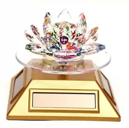 Buy V WOMEN Solar Powered Crystal Glass Lotus Flower with Rotating ...