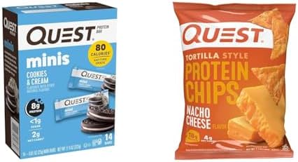 Amazon.com: Quest Nutrition Mini Cookies & Cream Protein Bars, High ...