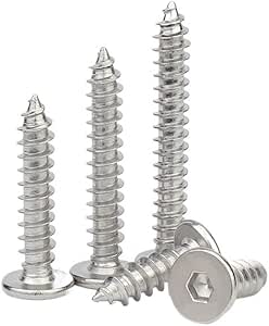 Amazon.com: 10pcs 304 Stainless Steel Flat Head self-Tapping Screws CA Hexagon Socket Screws ...