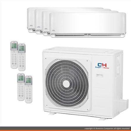 Quad 4 Zone Mini Split Ductless Air Conditioner Heat Pump 9000 9000 ...