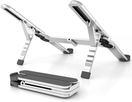 Amazon.com: ZenRich Foldable Laptop Stand – Ergonomic Aluminum Riser ...
