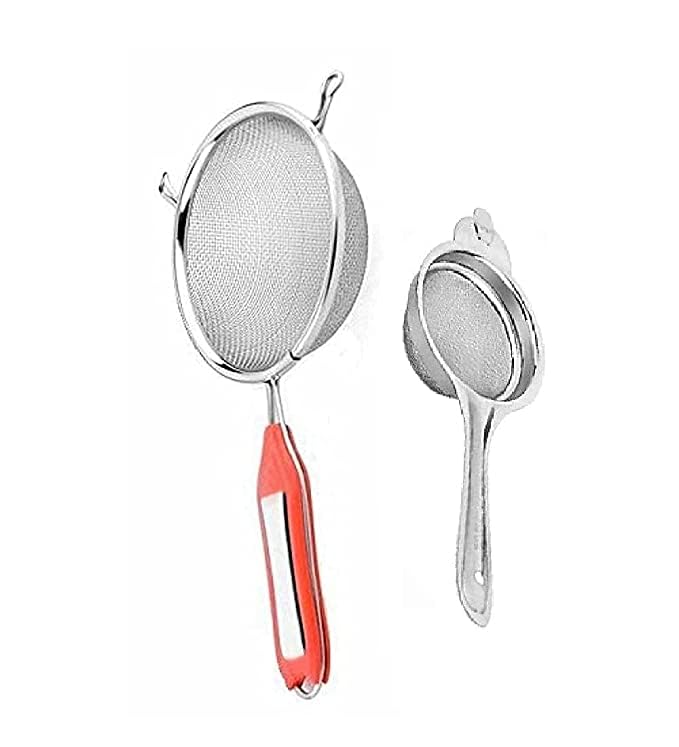 UMAKANAL Stainless Steel Soup Strainer (4 No.) and Tea Strainer Combo ...