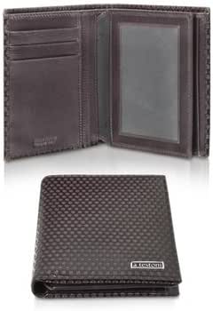 Amazon.com: A.Testoni Eggplant Beehive Stamped Leather Billfold Wallet ...