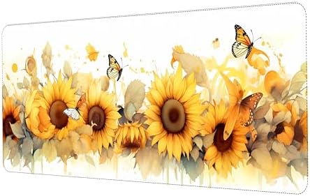 Amazon.com: Desk Pad Sunflowers, Big Mouse Pad Flower Butterfly Women ...