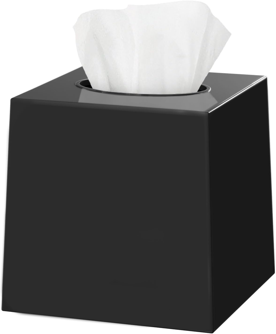Amazon.com: Black Tissue Box Cover Square - Plastic Facial Tissue Box ...