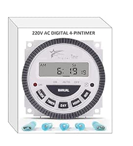 TM-619H-2 30 Amps Digital Programmable Timer 4 pin - 18 Programs - Replaceable Battery ...