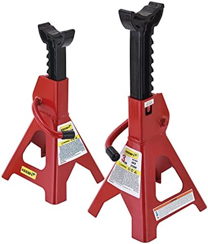 KEEAN 3 TON Steel CAR Jack Stand with Heavy Duty SELF Locking Ratchet ...