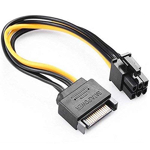 AdzMozi SATA 15 Pin to ATX 6 Pin PCI Express Graphics Video Card Power ...