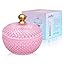 Amazon.com: Joeyan 12 oz Small Pink Glass Jewelry Box Jars with Lid ...