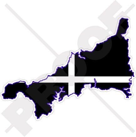 Amazon.com: CORNWALL Cornish Map-Flag England UK 5.1" (130mm) Vinyl ...