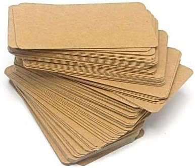 Amazon.com : Blank Kraft Paper Mini Cards 100 PCS In A Box - Message ...