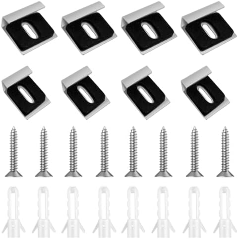 8 Pcs Frameless Glass Wall Mount Kit, 304 Stainless Steel Mirror Clips ...