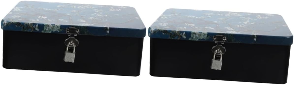 Amazon.com: PRETYZOOM 2pcs Box Storage Box with Lock Desktop Organizer ...