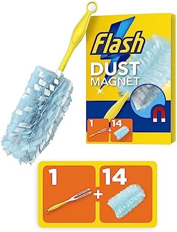Flash Duster Dust Magnet Starter Kit, Dusters, 1 Handle + 14 Refills ...