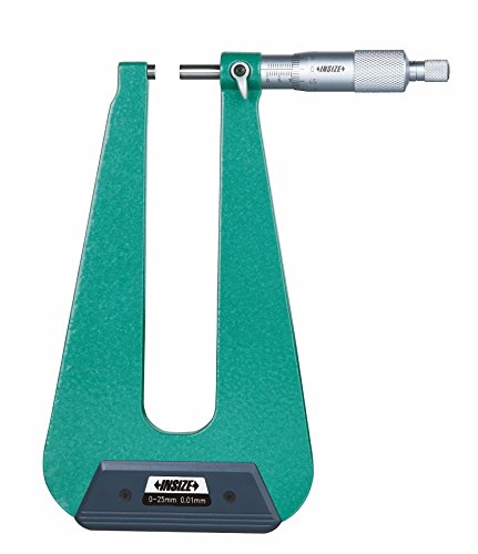 Insize 3239-254F Sheet Metal Micrometer, Flat-Spherical Tips, Throat ...