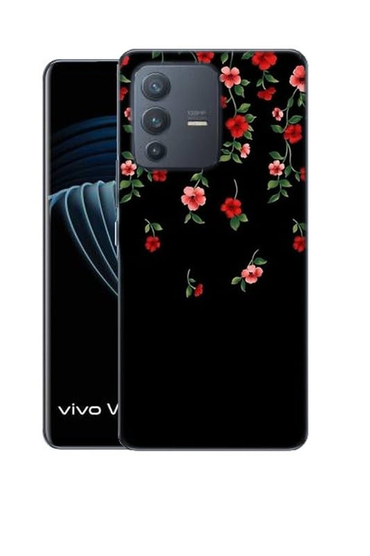 KABLA Hard Plastic 3D Printed Back for Vivo V23 5G Flower Multi Colour ...
