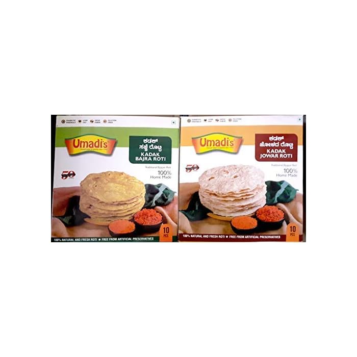 Buy KADAK BAJRA ROTI and Kadak Jowar Roti 100% Home Made Roti Each-Pack ...