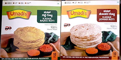 Buy KADAK BAJRA ROTI and Kadak Jowar Roti 100% Home Made Roti Each-Pack ...