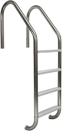 Amazon.com : Aqua Select 4 Step Stainless Steel Pool Ladder with Non ...