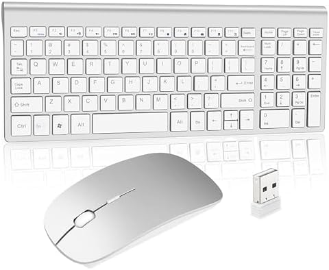 Wireless Keyboard and Mouse, 2.4G Wireless Keyboard with Mouse with USB ...