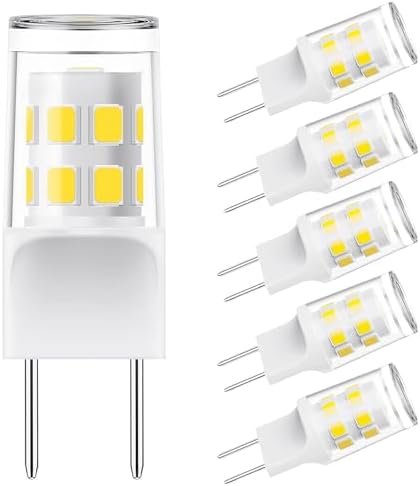 [Pack of 5] G8 Led Bulb, 3W Equivalent 20W-25W Halogen Bulb, G8 GY8.6 ...