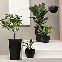 Amazon.com : Tall Planters 20 Inch, Flower Pot Pack 2, Patio Deck ...