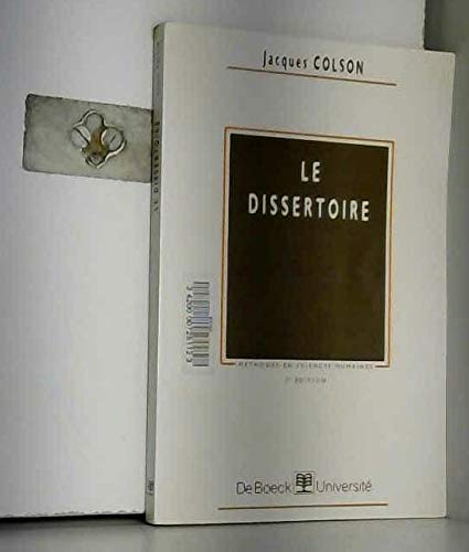 Amazon.com: Le Dissertoire, 5e édition: 9782804123505: Adrien-Joseph ...