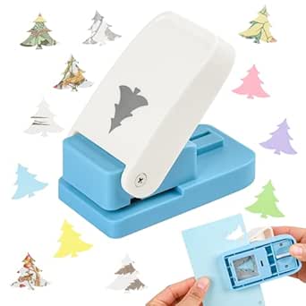 Amazon.com: Christmas Tree Stamp Punch 1 Inch Rectangular Scalloped ...