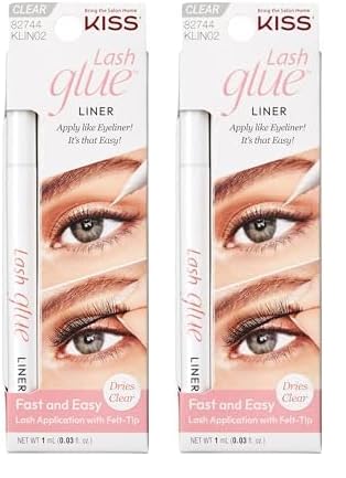 Amazon.com: KISS Clear Lash GLUEliner, Felt-Tip Eyelash Adhesive, Clear ...