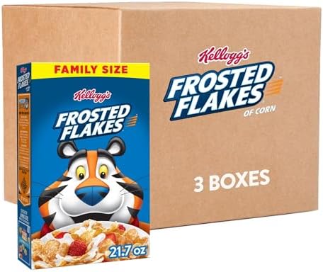 Amazon.com: Kellogg's Frosted Flakes Breakfast Cereal, Kids Cereal ...