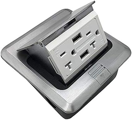 USB Pop Up Receptacle USB Floor Outlet Countertop Box With W/20 A ...