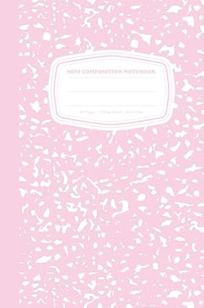 Mini Composition Notebook: Pastel Pink Mable Collage Ruled Journal, 60 ...