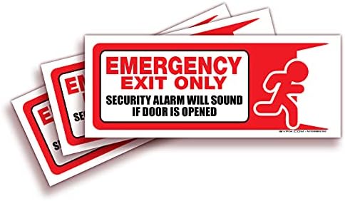Amazon.com: Emergency Exit Only Sticker, Emergency Exit Only - Security ...